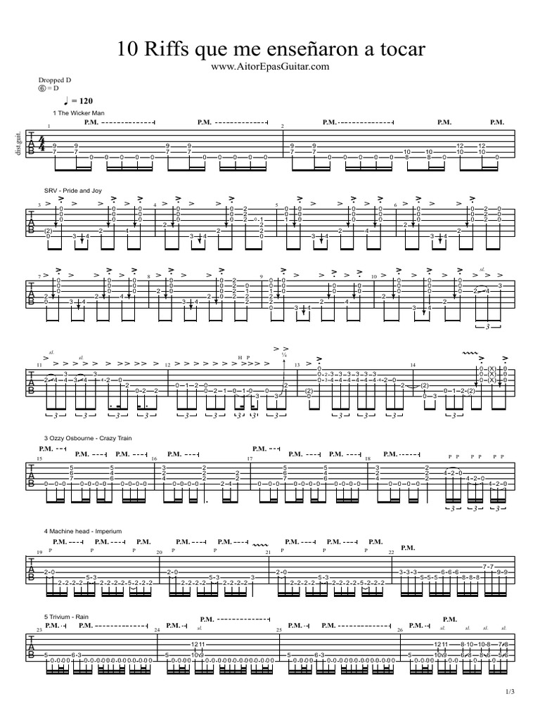 10-Riffs-que-me-ensenaron-a-Tocar | PDF | Álbumes de rock | Grabación de sonido