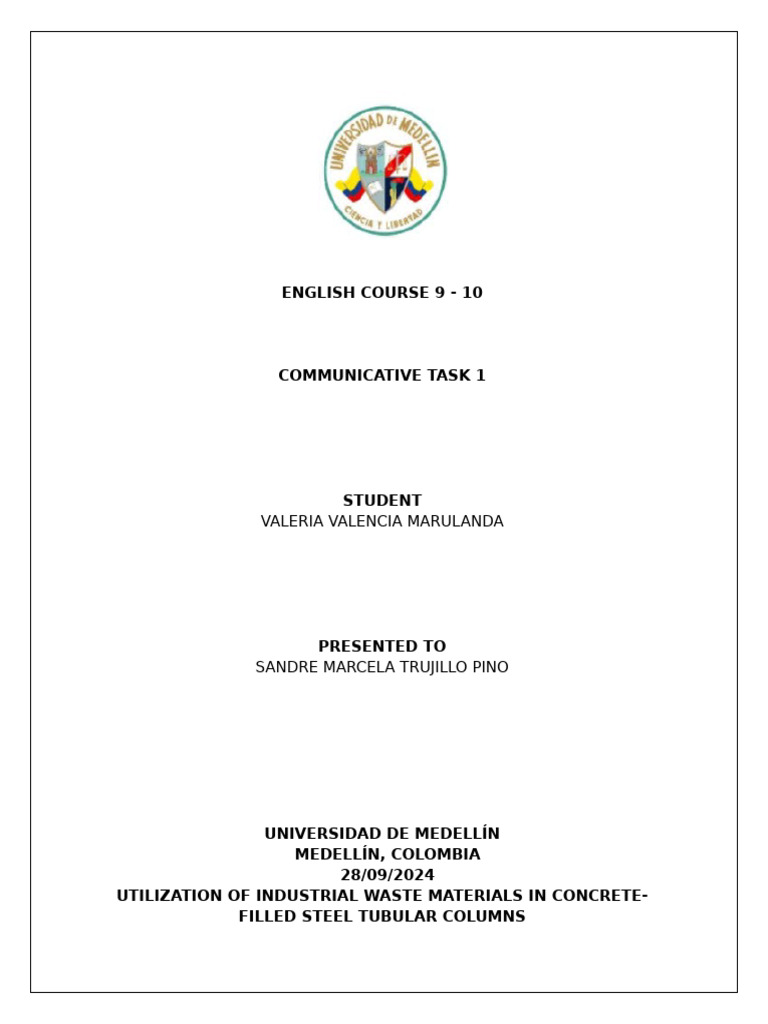 Communicative Task 1 | PDF | Concrete | Reinforced Concrete