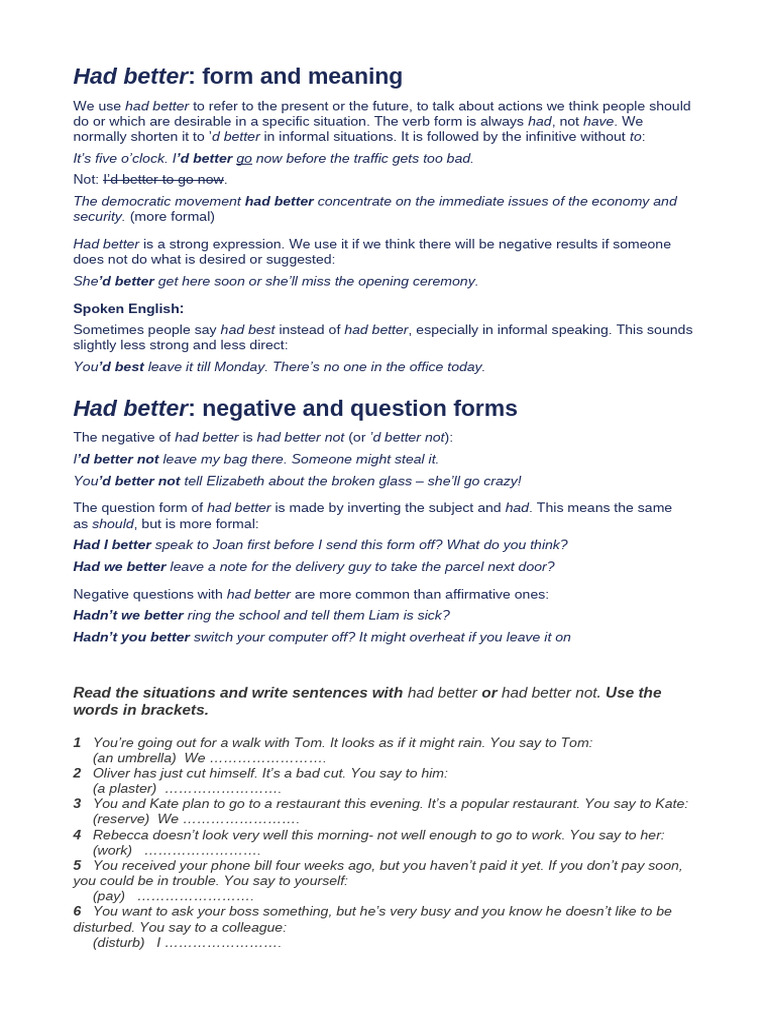 Had better explanation | PDF | Linguistics