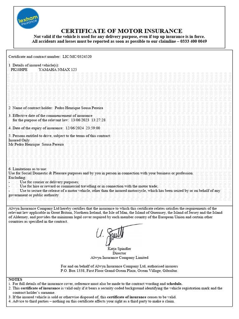 Certificate of Insurance | PDF | Business Law | Private Law