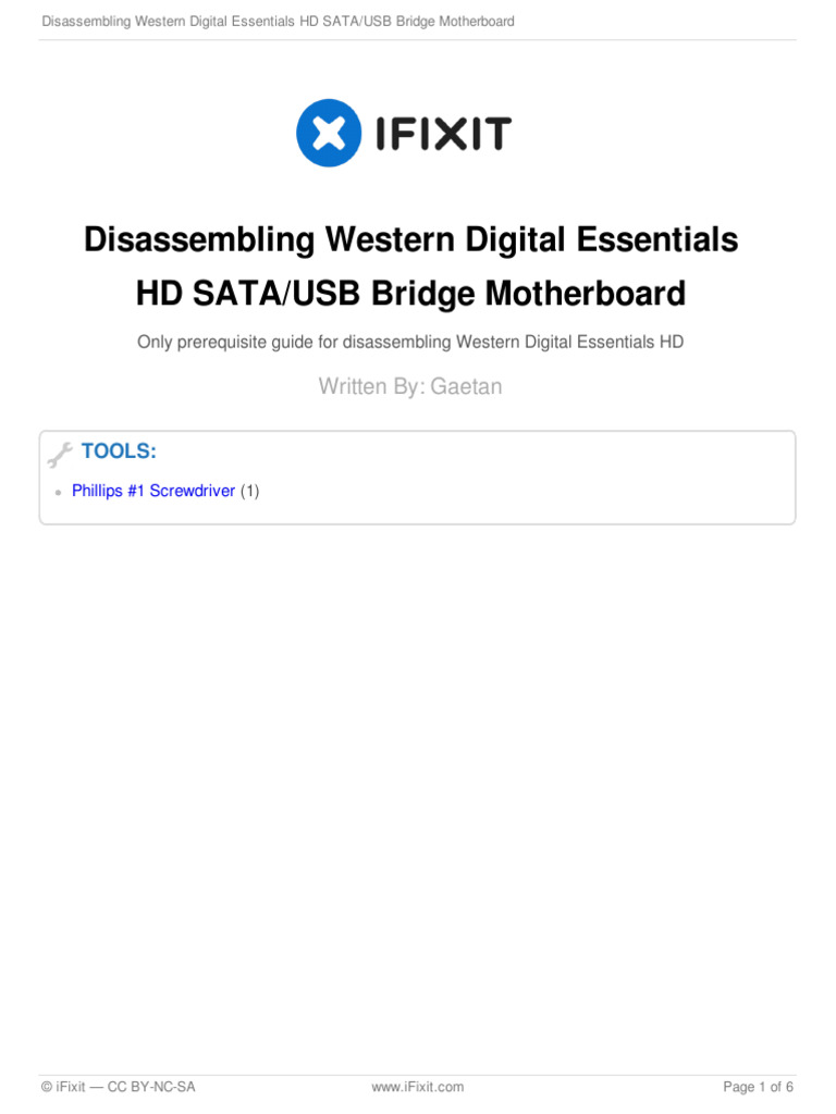 Disassembling Western Digital Essentials HD SATA-USB Bridge Motherboard | PDF | Usb | Computer ...