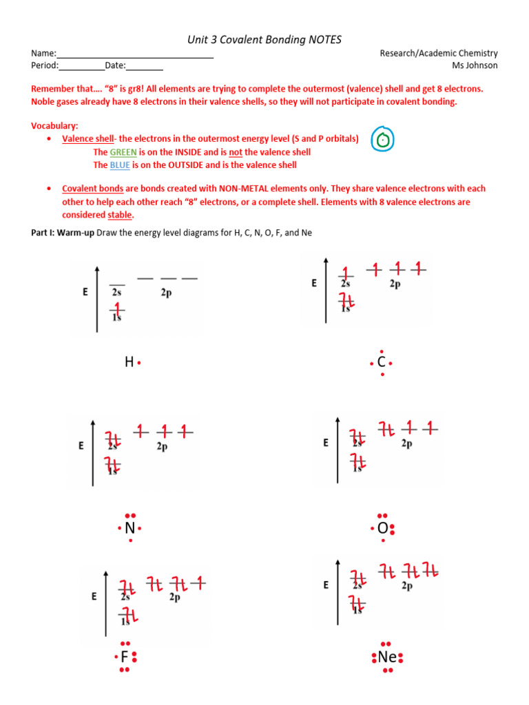 Covalent Bonding Notes | PDF | Science & Mathematics