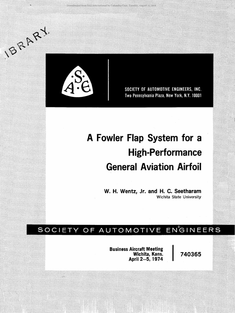 Development of A Fowler Flap System For A High Performance General ...