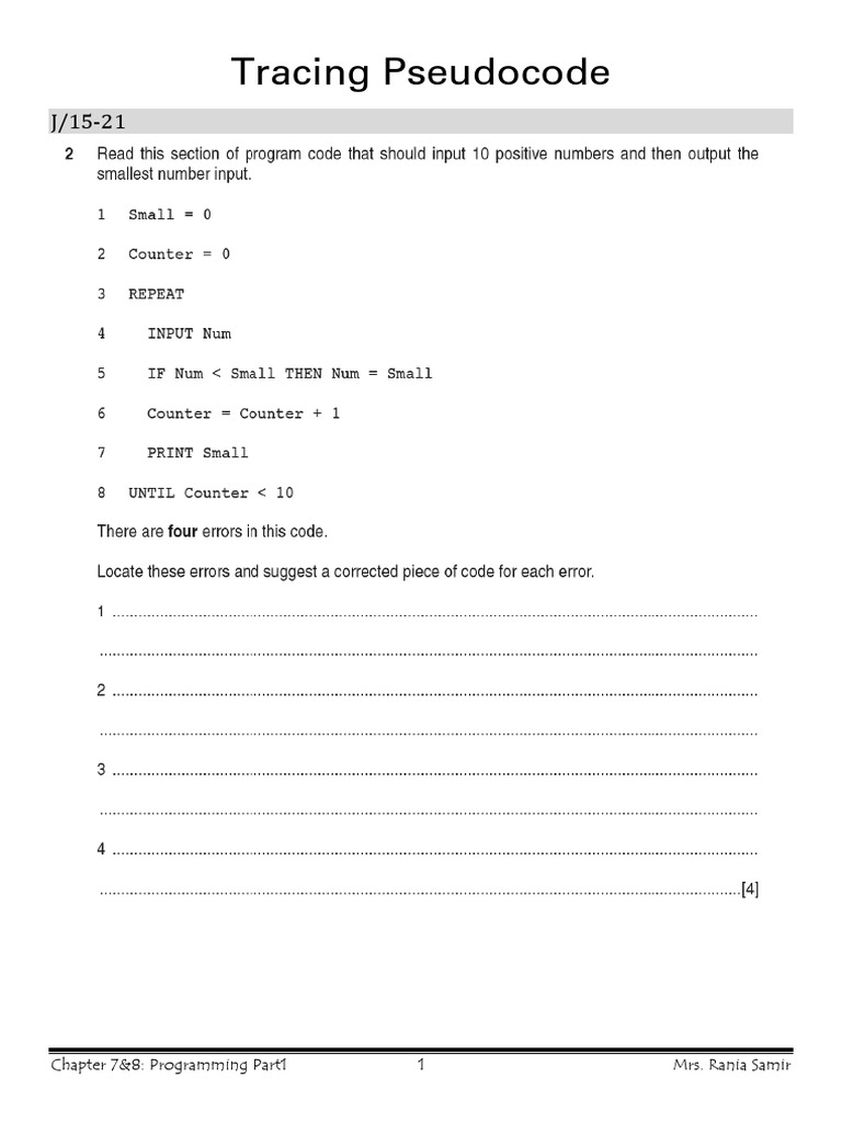 0 Classified Past Papers Pseudocode Part1giy | PDF