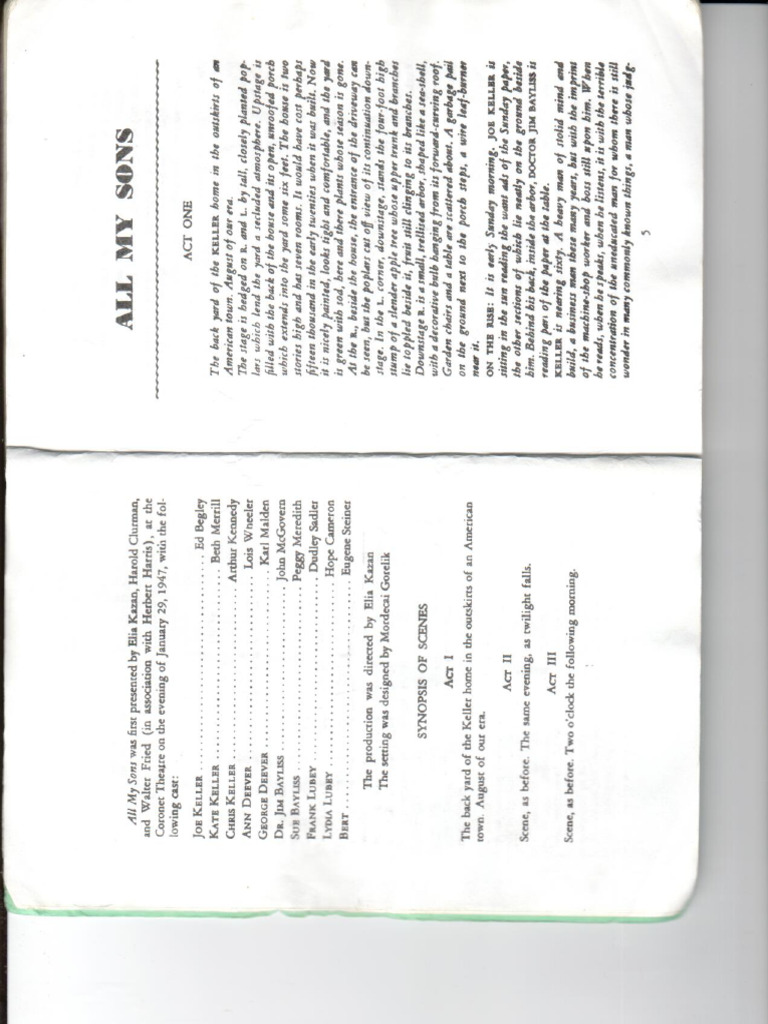 All My Sons - Arthur Miller | PDF