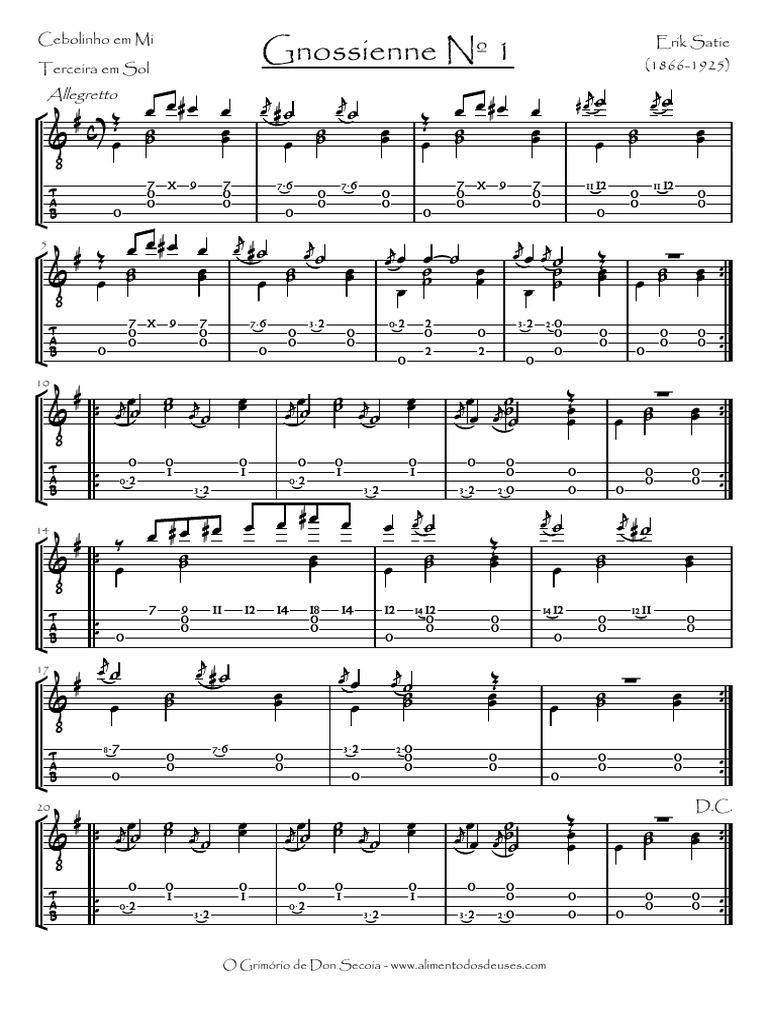 Gnossienne 1 (Satie) Viola Solo | PDF | Compositions | Compositions For Piano