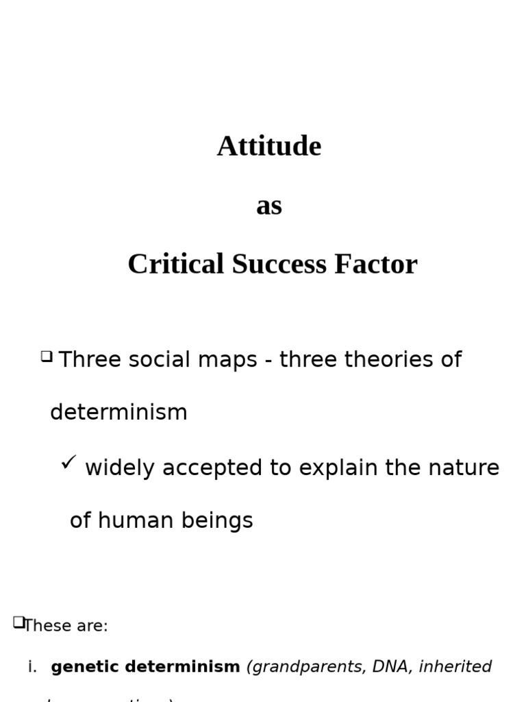 Attitude: Key to Success Factors | PDF | Optimism | Determinism