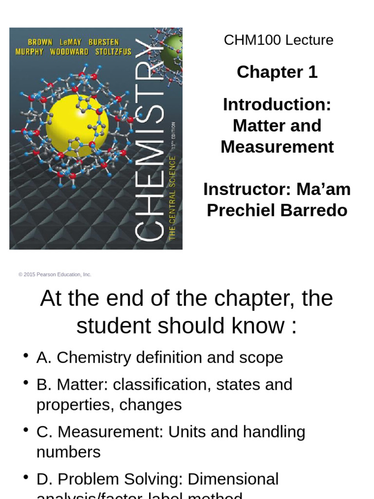 CHM100 Chapter 1 Introduction | PDF | Chemical Compounds | Significant Figures