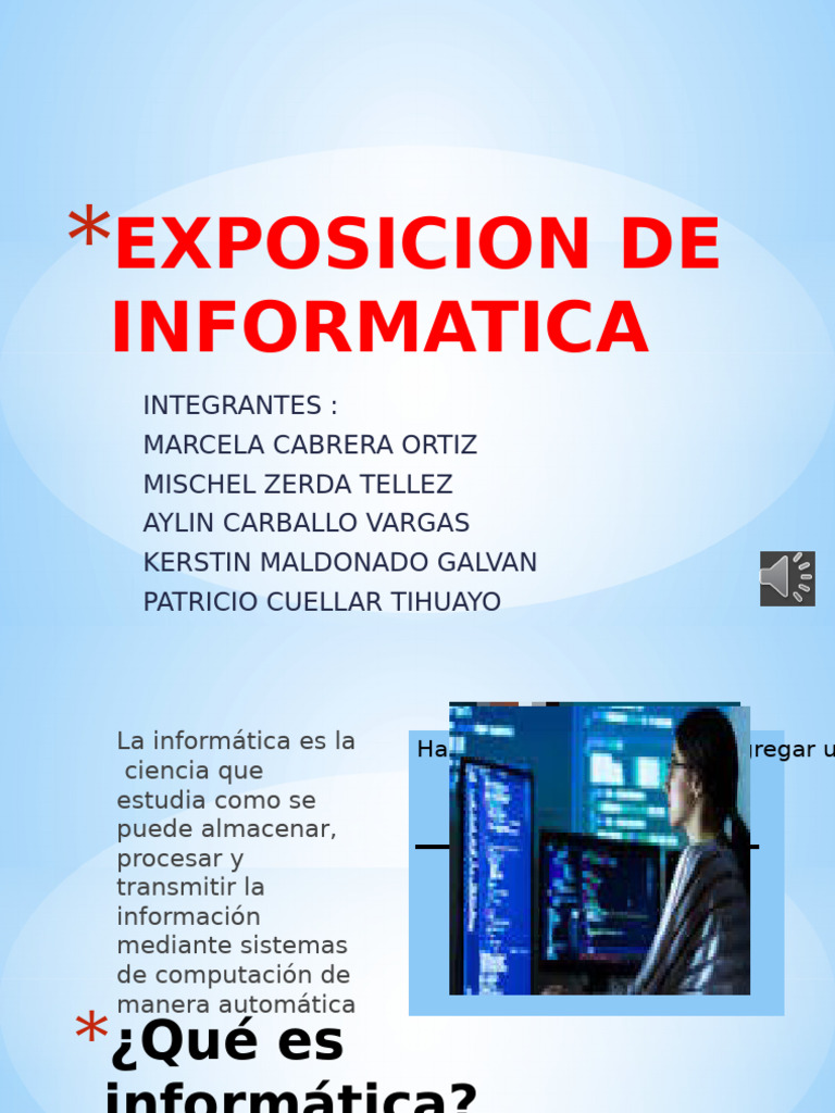 Exposicion de Informatica | PDF | Informática | Hardware de la computadora