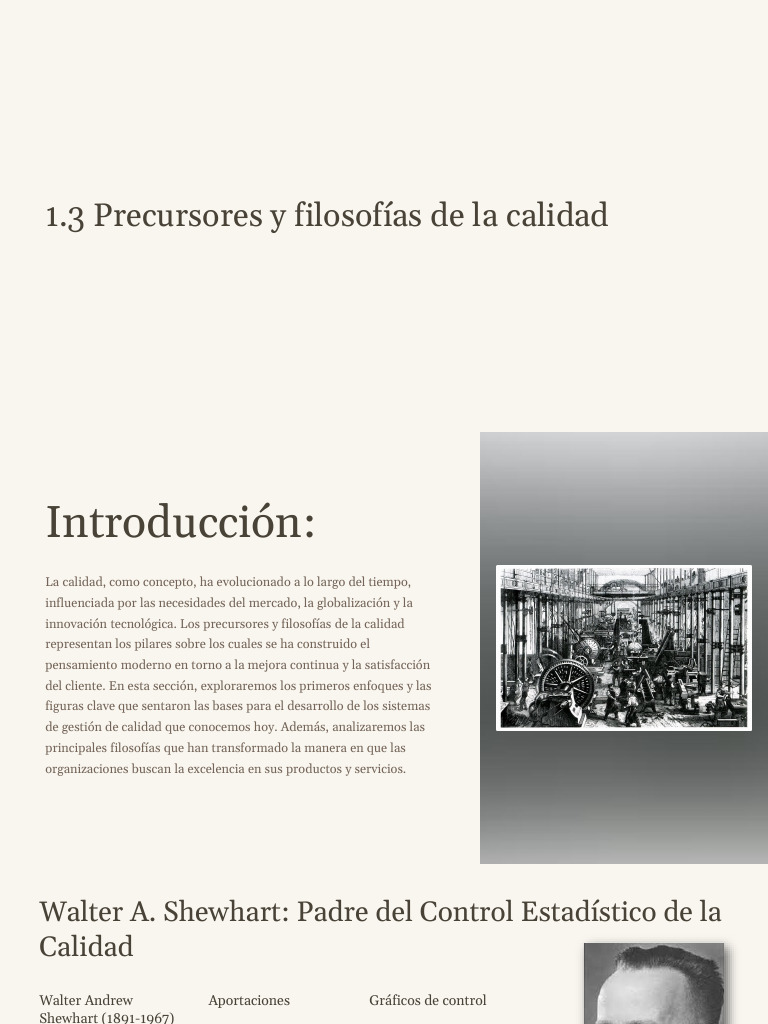 1.3 Precursores y Filosofias de La Calidad | PDF | Calidad (comercial) | Procesos de negocio