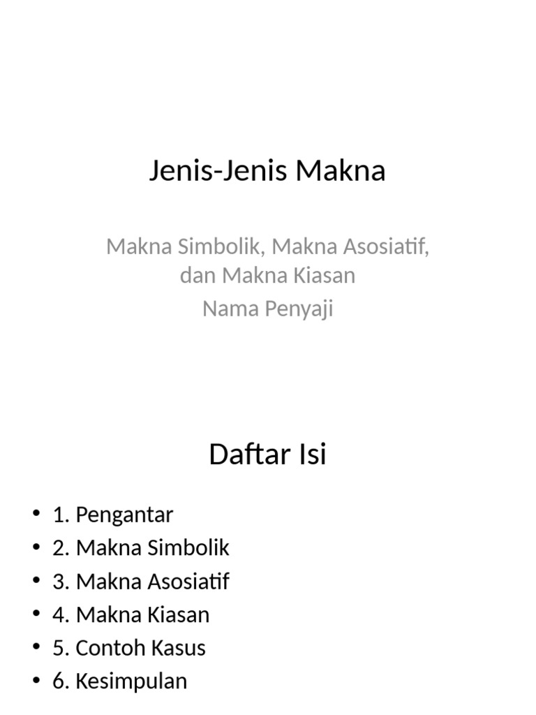 Jenis Jenis Makna Detail | PDF