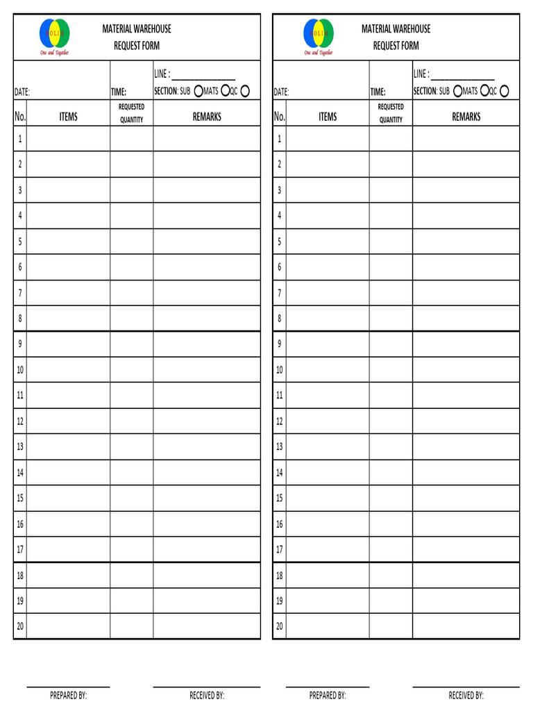 Material Requisition Form | PDF