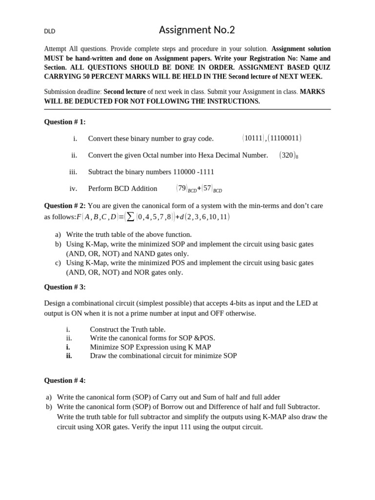 Assignment 2 DLD S_24 2 | PDF