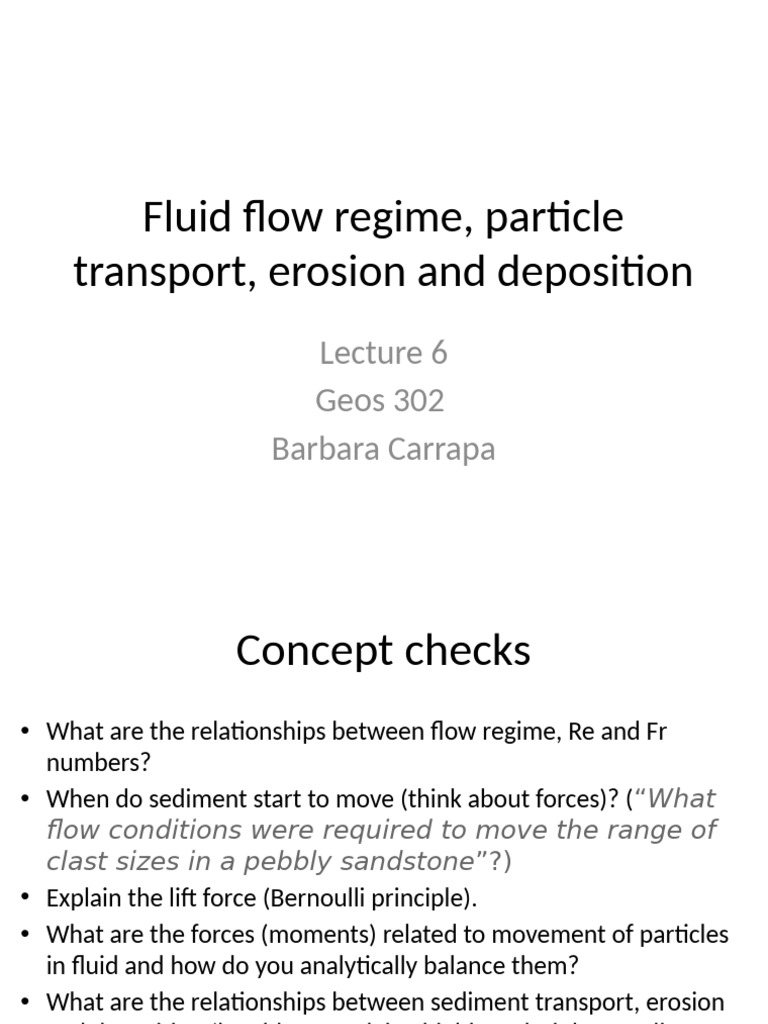 Lecture 6 - Fluid Flow and Fluid Transport - 2024 2 | PDF | Fluid ...