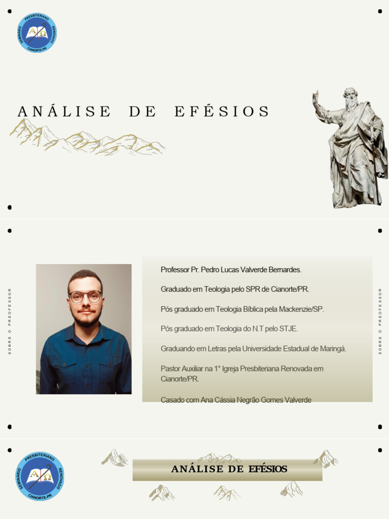 Slide Efésios 1 | PDF | Epístola aos Efésios | Apóstolo Paulo