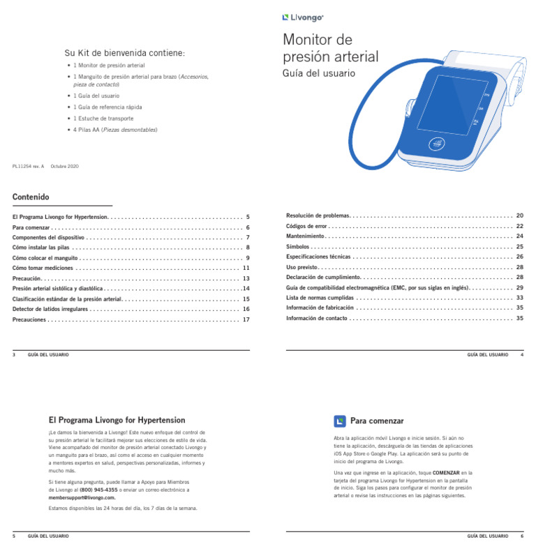 Livongo For Hypertension HT900 User Guide ES | PDF | Presión sanguínea ...