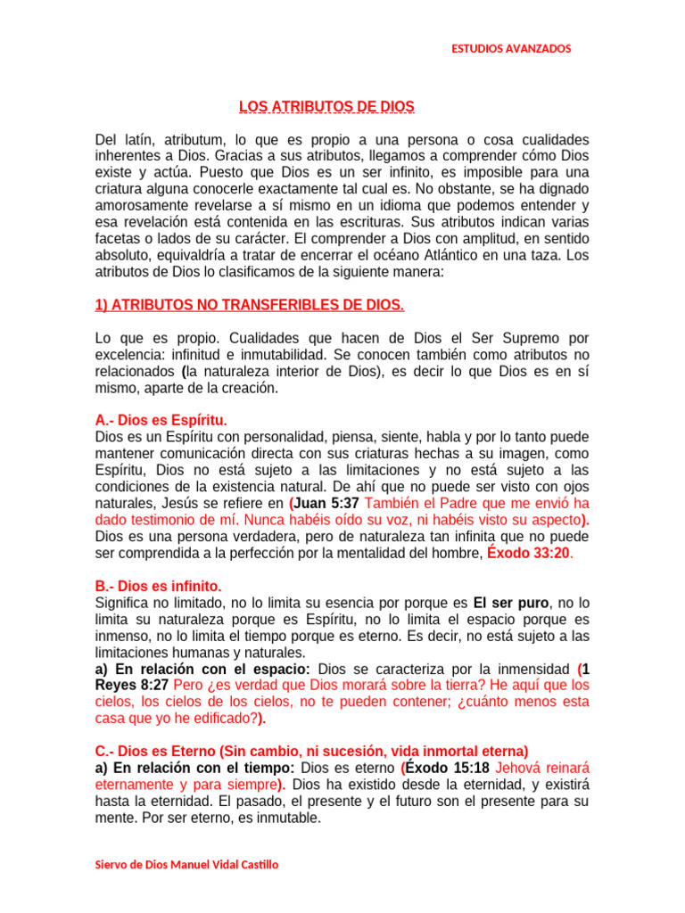 Los Atributos de Dios | PDF | Dios | Omnipotencia