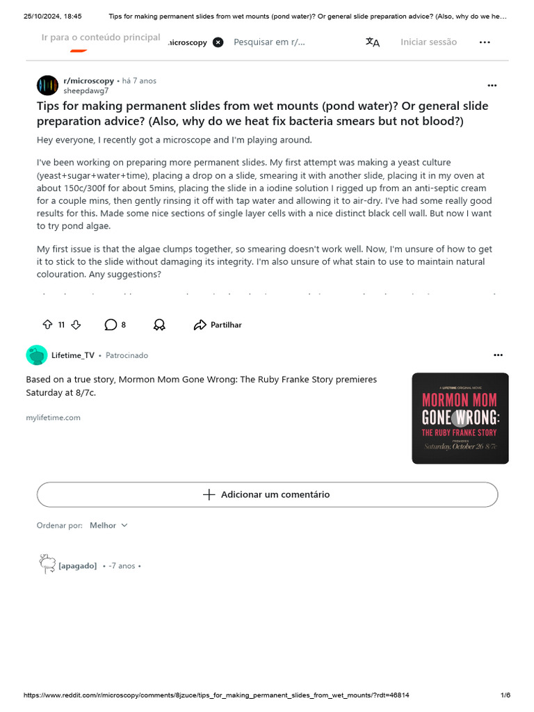 Tips for making permanent slides from wet mounts (pond water | PDF ...