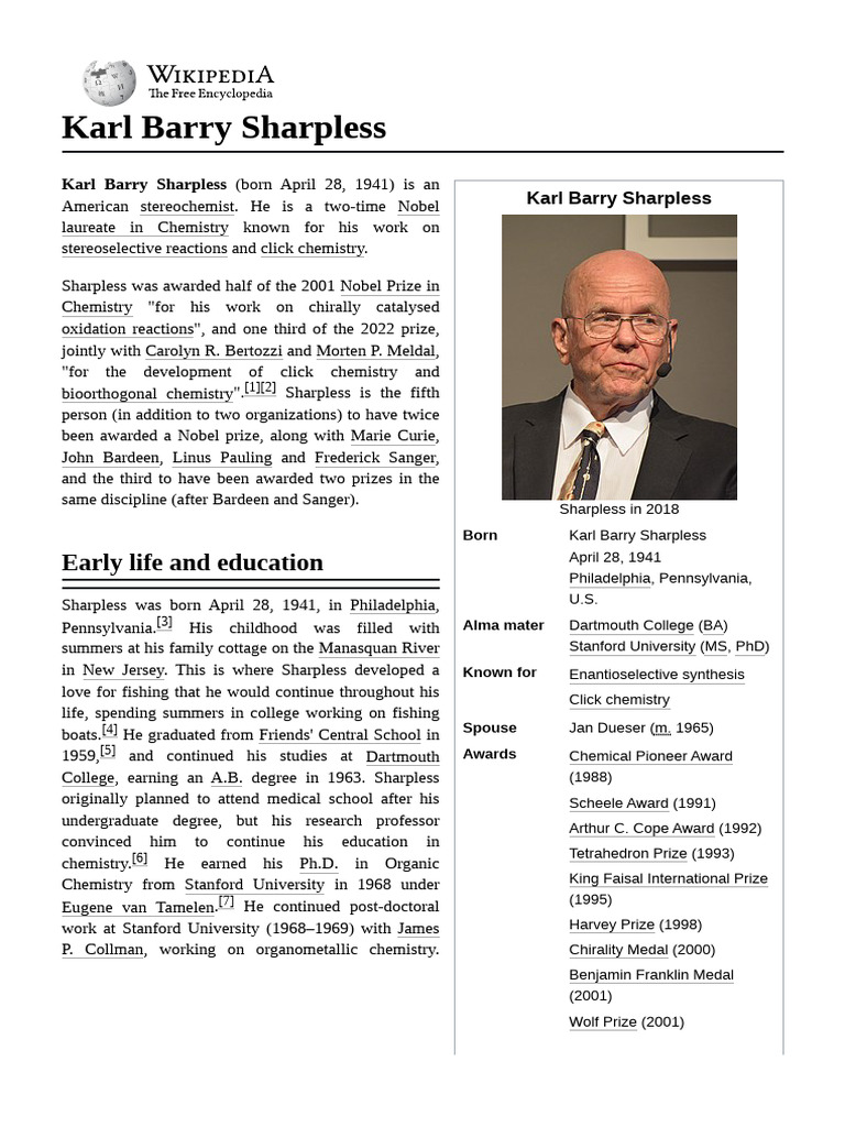Karl_Barry_Sharpless | PDF | Organic Chemistry | Chemistry