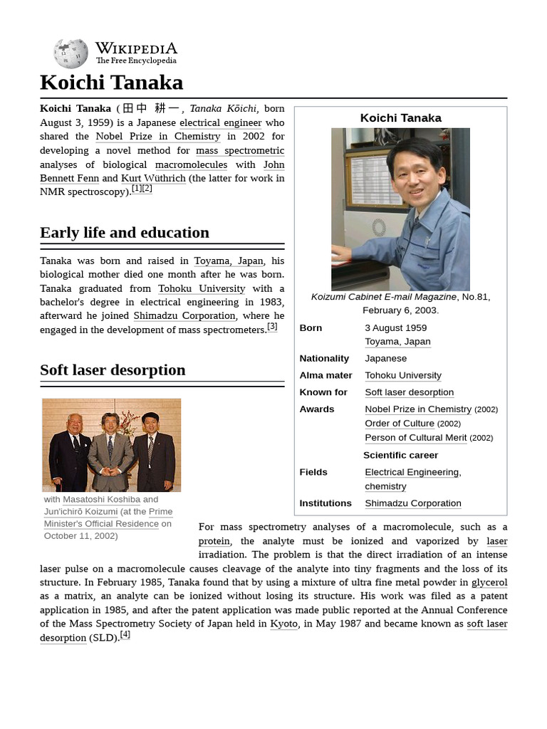 Koichi_Tanaka | PDF | Mass | Mass Spectrometry