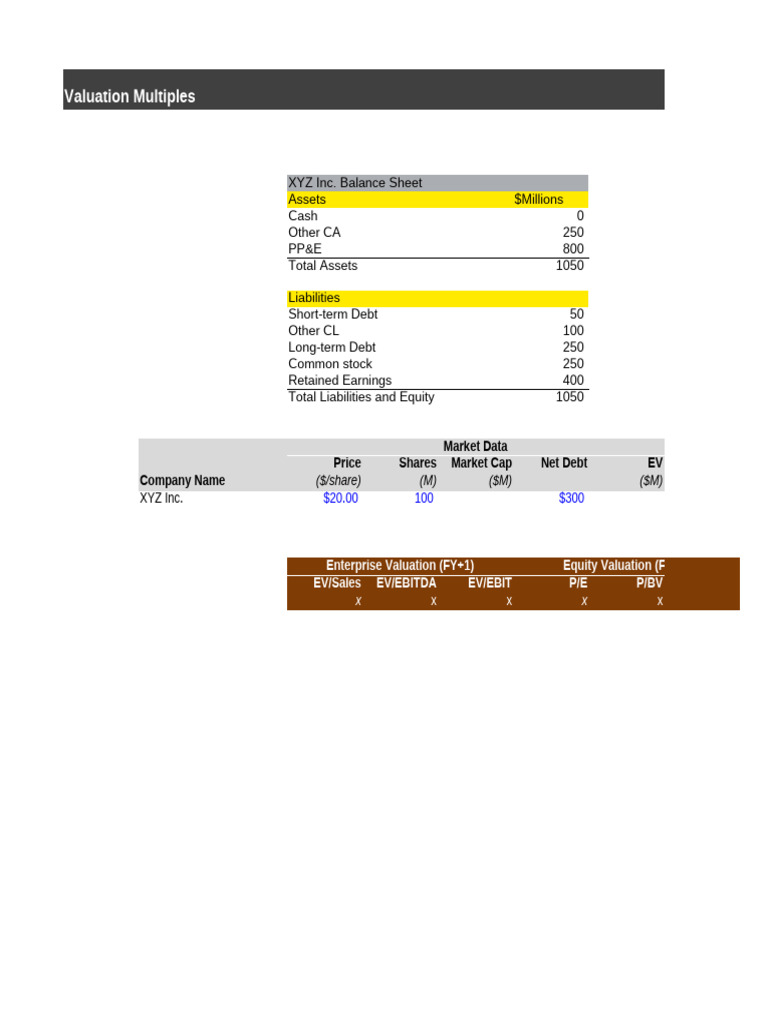 XYZ Inc. Financial Valuation Overview | PDF | Valuation (Finance ...