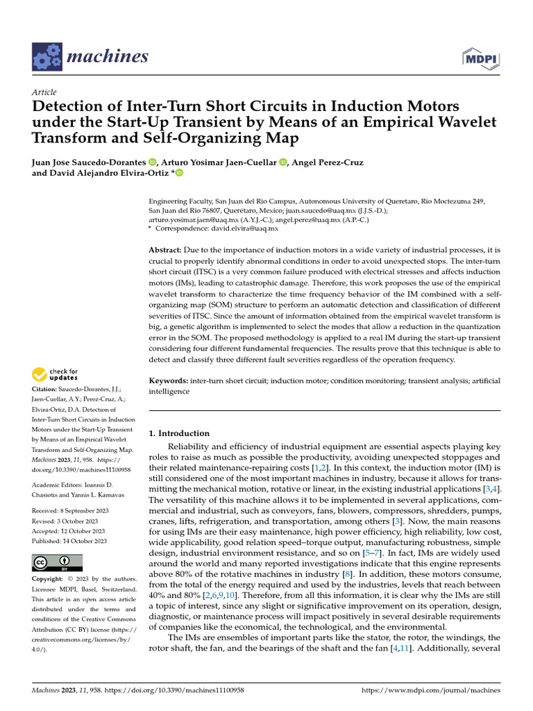 Detection Of Inter Turn Short Circuits In Inductio 1 Pdf Electric Motor Electrical