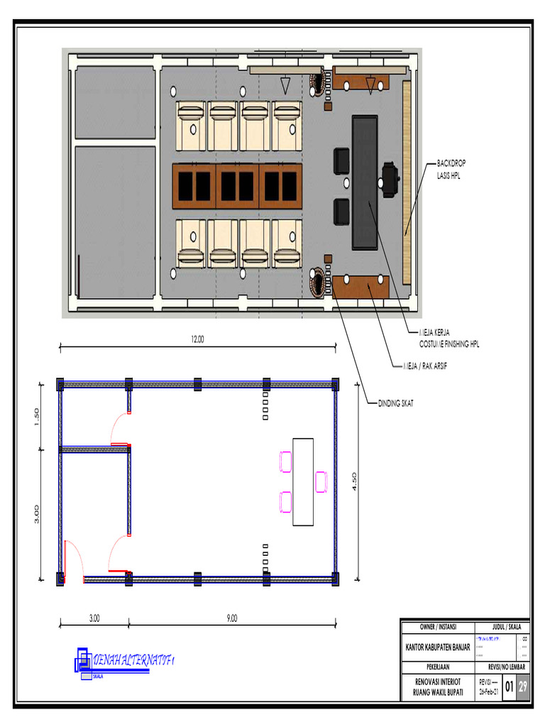 Denah Interior Renovasi Ruang Bupati | PDF