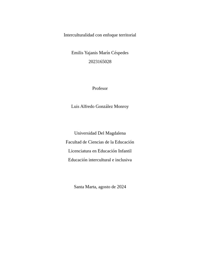 Educación Intercul E Inclusiva Pdf