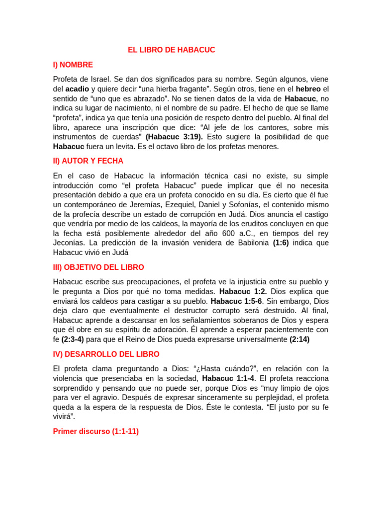 El Libro de Habacuc | PDF | Profeta | Creencia religiosa y doctrina