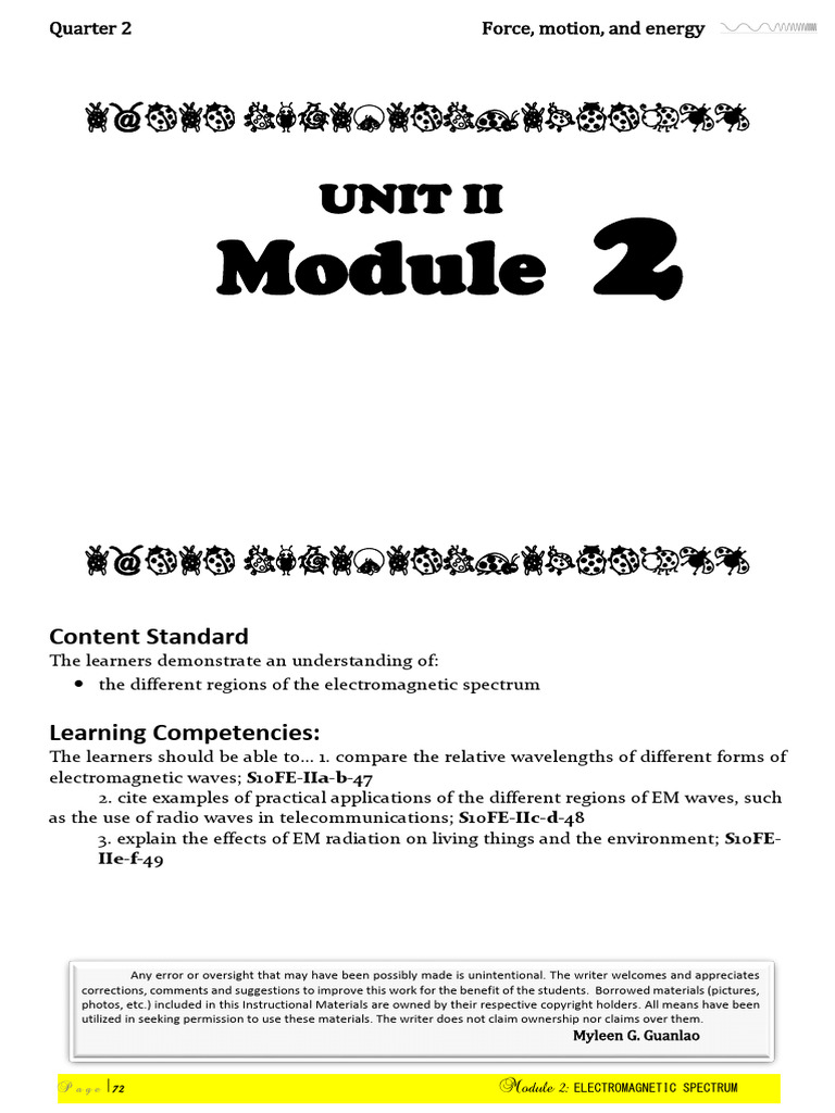 IM Quarter 2 Module 2 FINAL Na Final | PDF | Electromagnetic Radiation ...