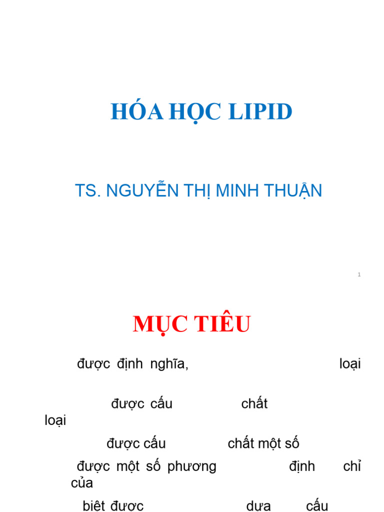 Bài giảng Hóa học Lipid | PDF