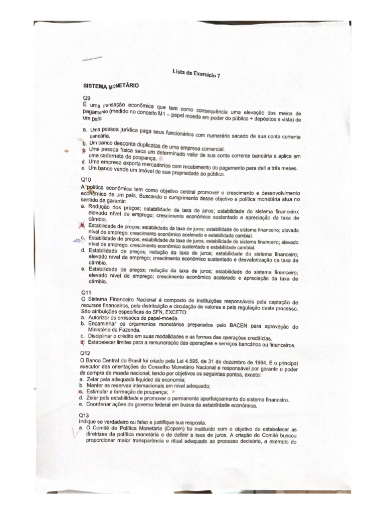 Lista de Exercício 7 | PDF