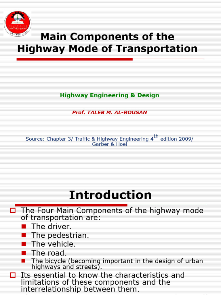 2-Main Components of highway mode of transportation | PDF ...