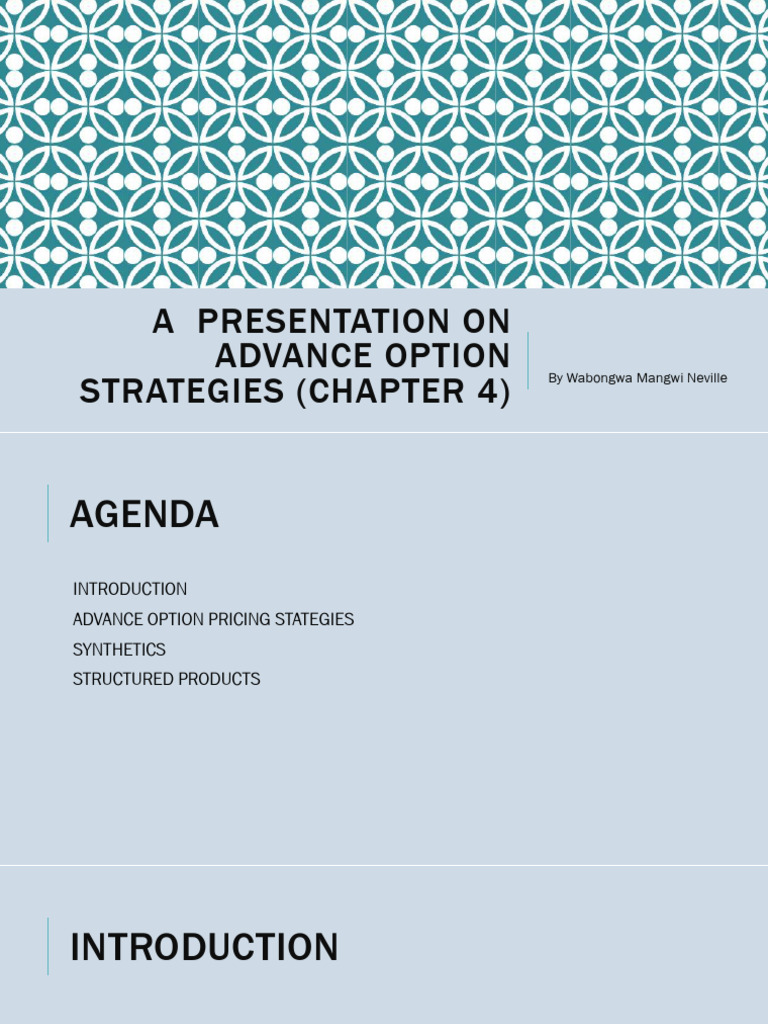Advanced Option Strategies Overview | PDF | Option (Finance) | Put Option