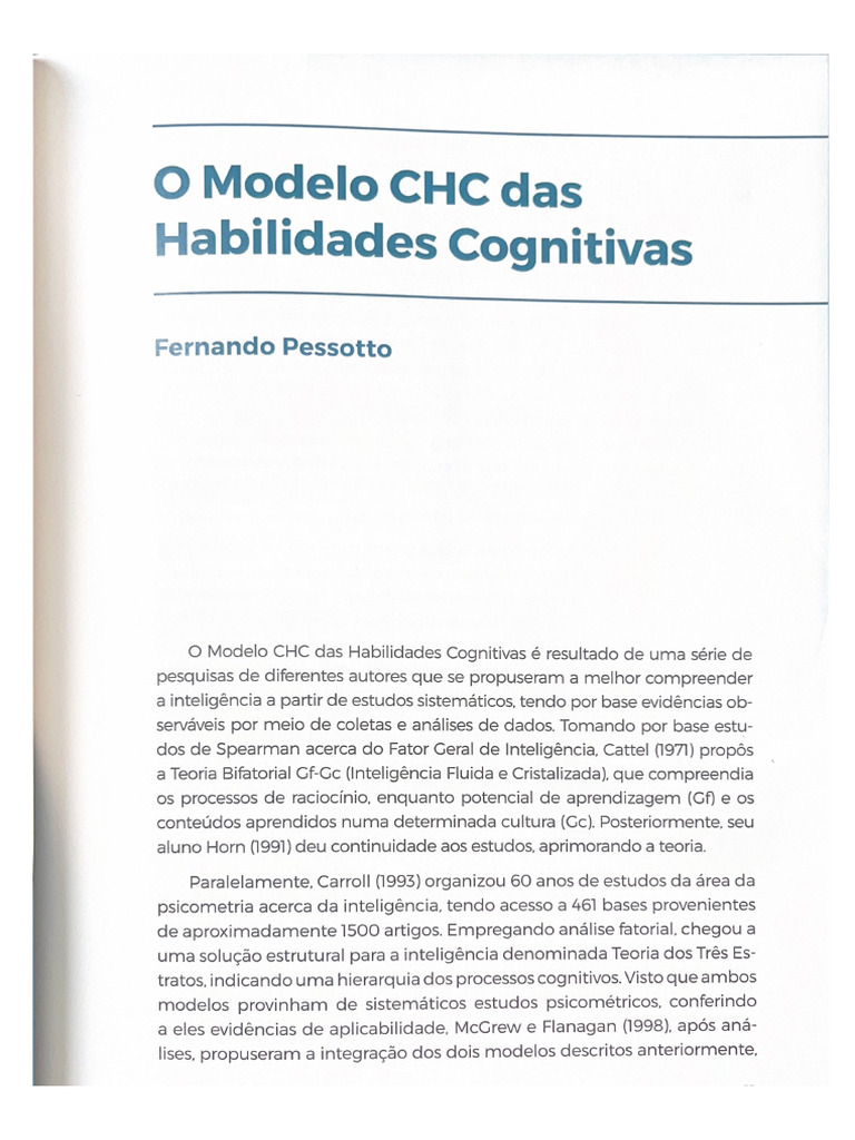 O Modelo CHC Das | PDF