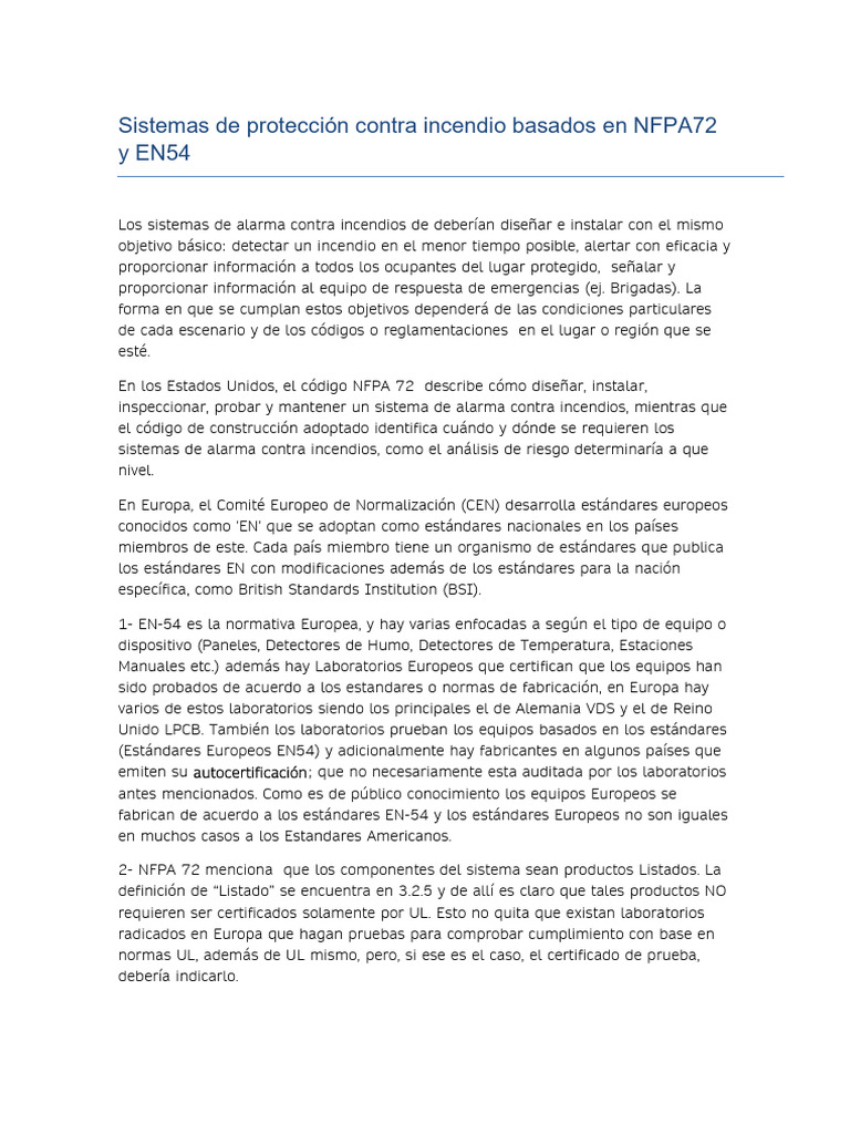 01 Sistemas Basados en NFPA72 y EN54 by JMP v2 | PDF | La seguridad