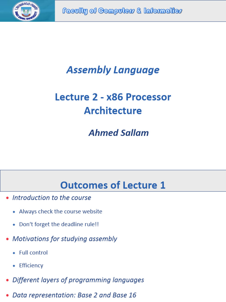 x86 Processor Architecture Overview | PDF | Central Processing Unit ...