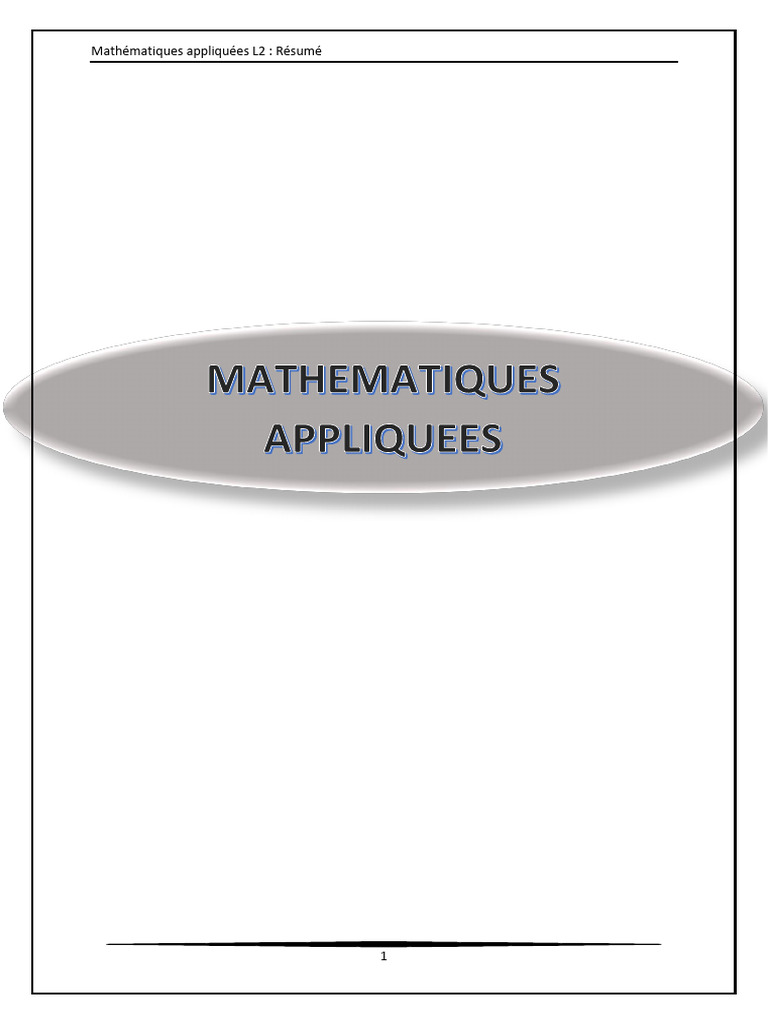 Résumé de Mathématiques Appliquées L2 | PDF | Valeur propre, vecteur ...