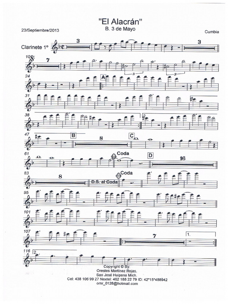 El Alacran - Banda 3 de Mayo - Instrumental | PDF