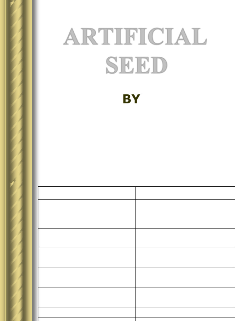 Artificial Seeds | PDF | Seed | Biology