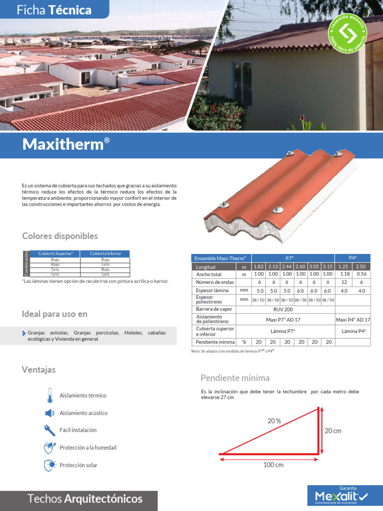 FT Maxitherm 2023 | PDF | Aislamiento térmico | Termodinámica