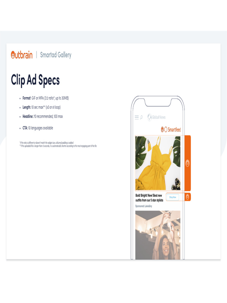 Clip Ads Outbrain Smartads Specs | PDF