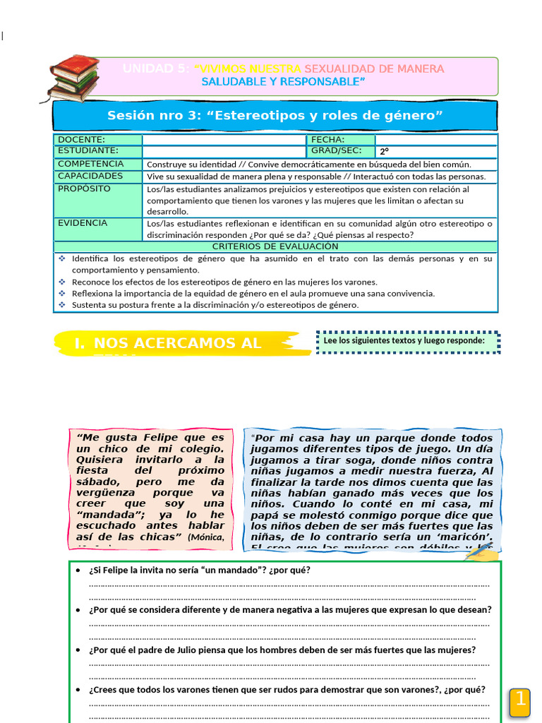 2° DPCC - Actv.03-Unid.3 2023 | PDF | Estereotipos | Adultos