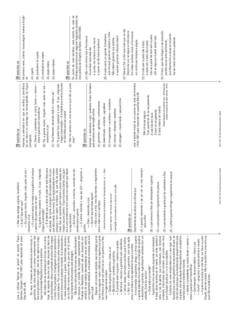 Sis 1 Fase Para Treinar Portugues | PDF | Céu