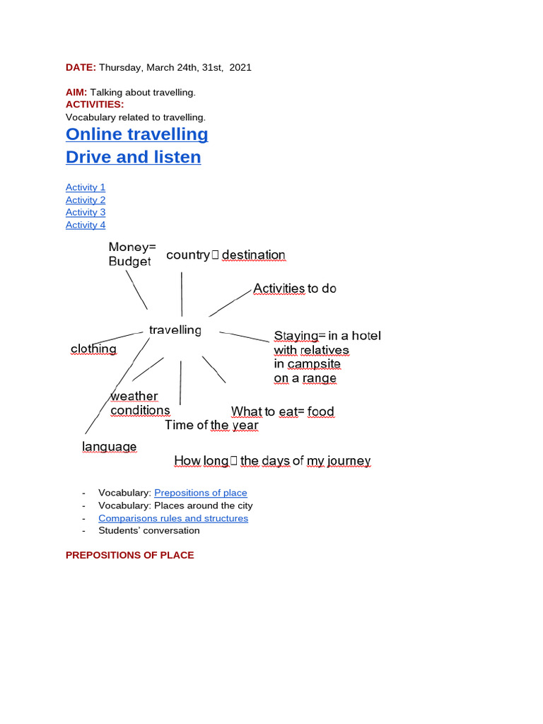Travel Vocabulary and Comparisons Guide | PDF | Adjective | Linguistics