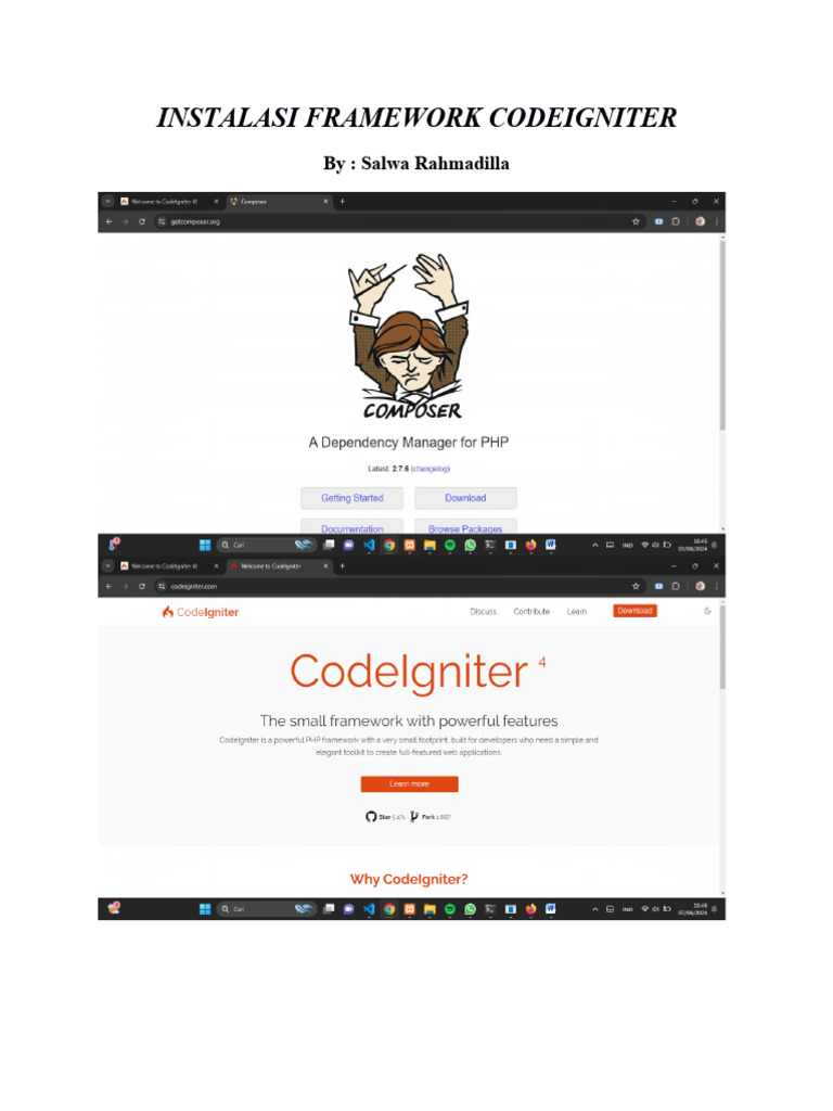Instalasi Framework Codeigniter Salwa Rahmadilla 1 | PDF