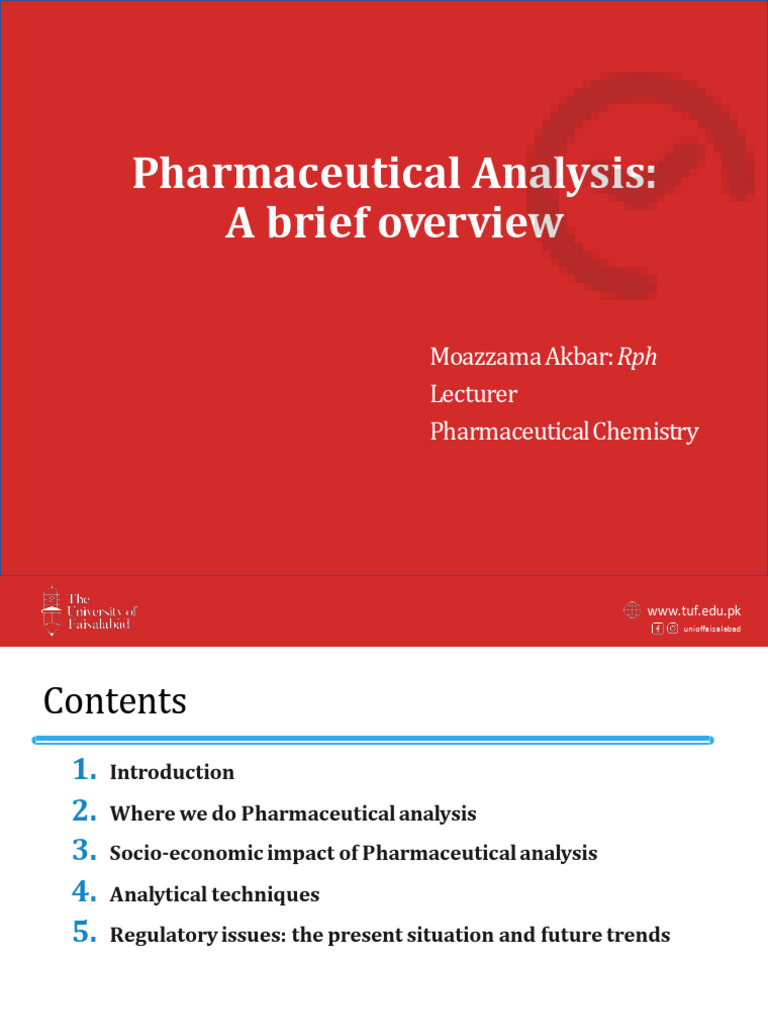 Pharmaceutical Analysis Overview | PDF | Spectroscopy | Chromatography