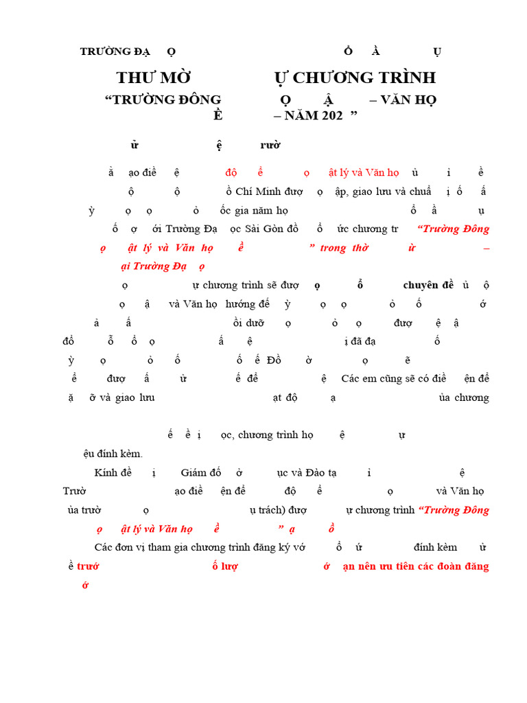 (TRUONG DONG TOAN LY VAN 2024) Cong Van Va Ke Hoach Chuong Trinh | PDF