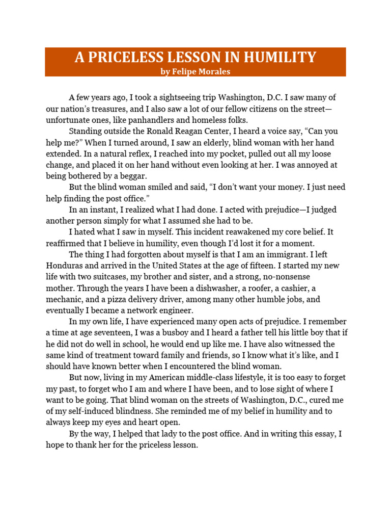 A Priceless Lesson in Humility | PDF