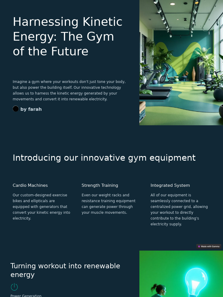 Harnessing Kinetic Energy The Gym of The Future | PDF | Renewable ...